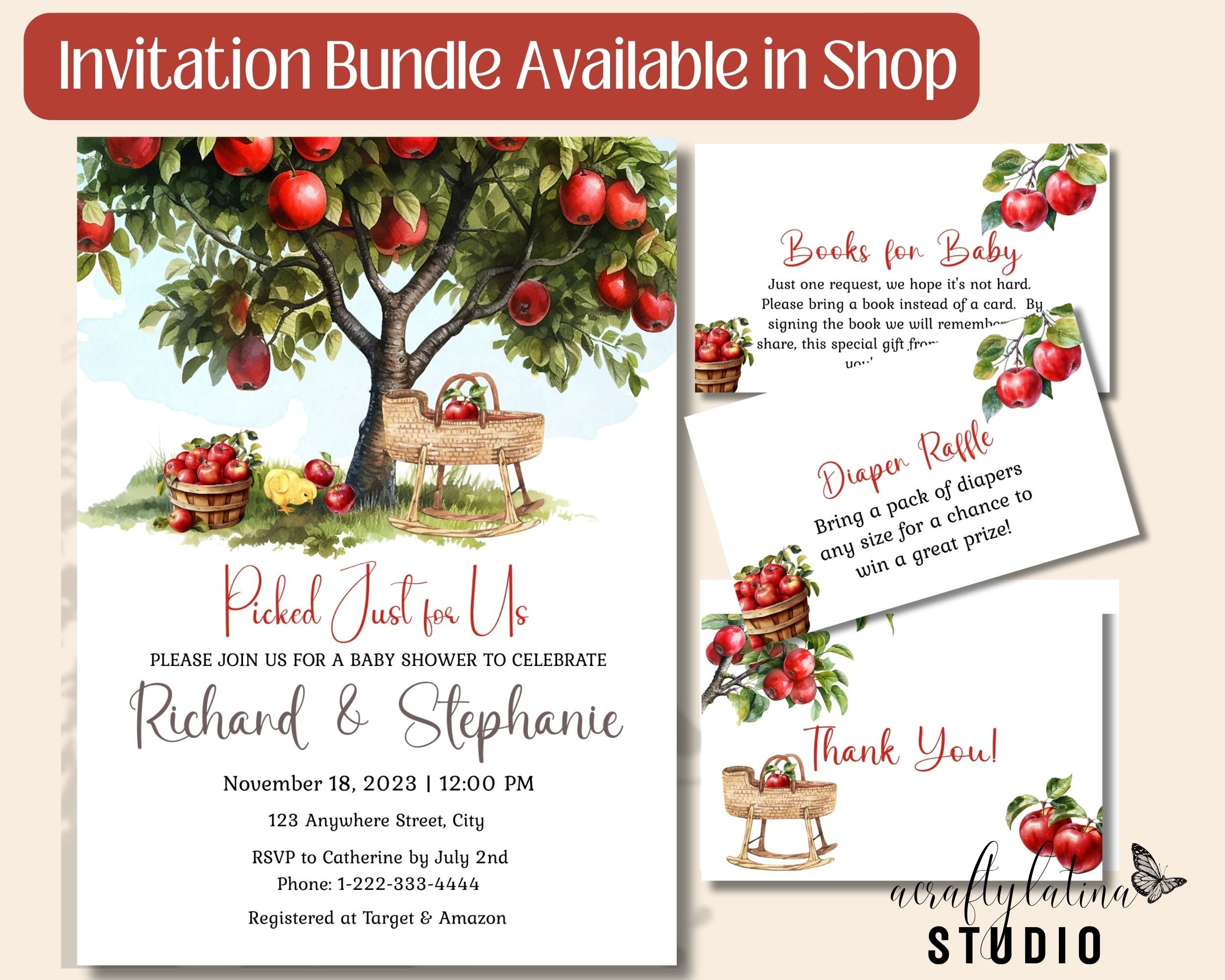 Baby Shower Fall Apple Welcome Poster Baby Shower Sign - Etsy