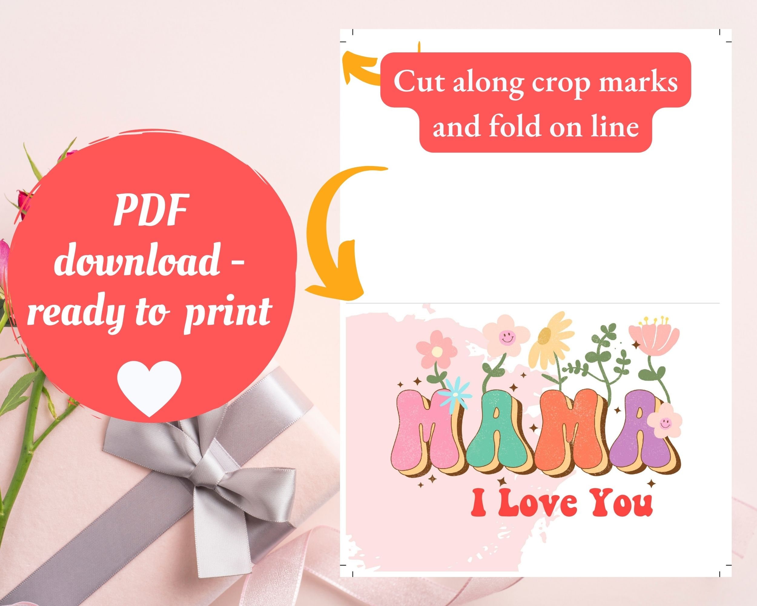 Mama I Love You, Printable Mothers Day Card, Mothers Day, Printable ...