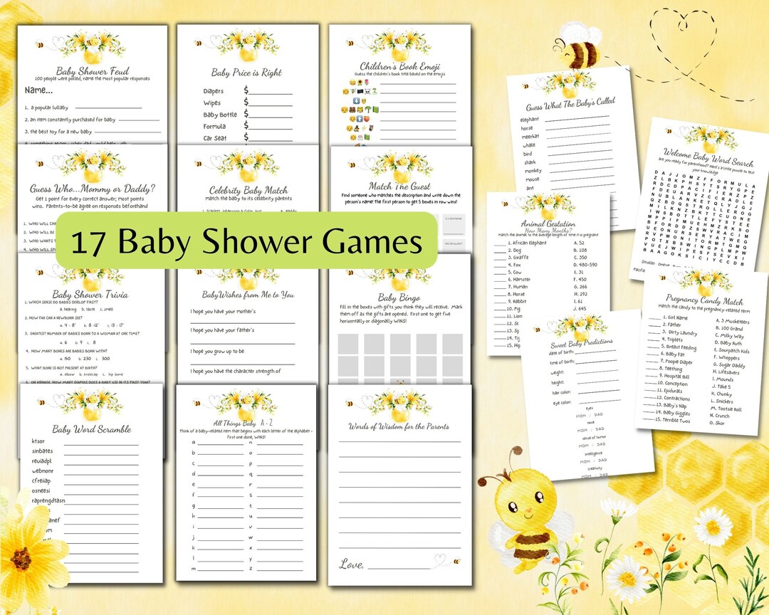 Bee Baby Shower Games, Mommy to Bee Baby Shower Games, Honeybee Games ...