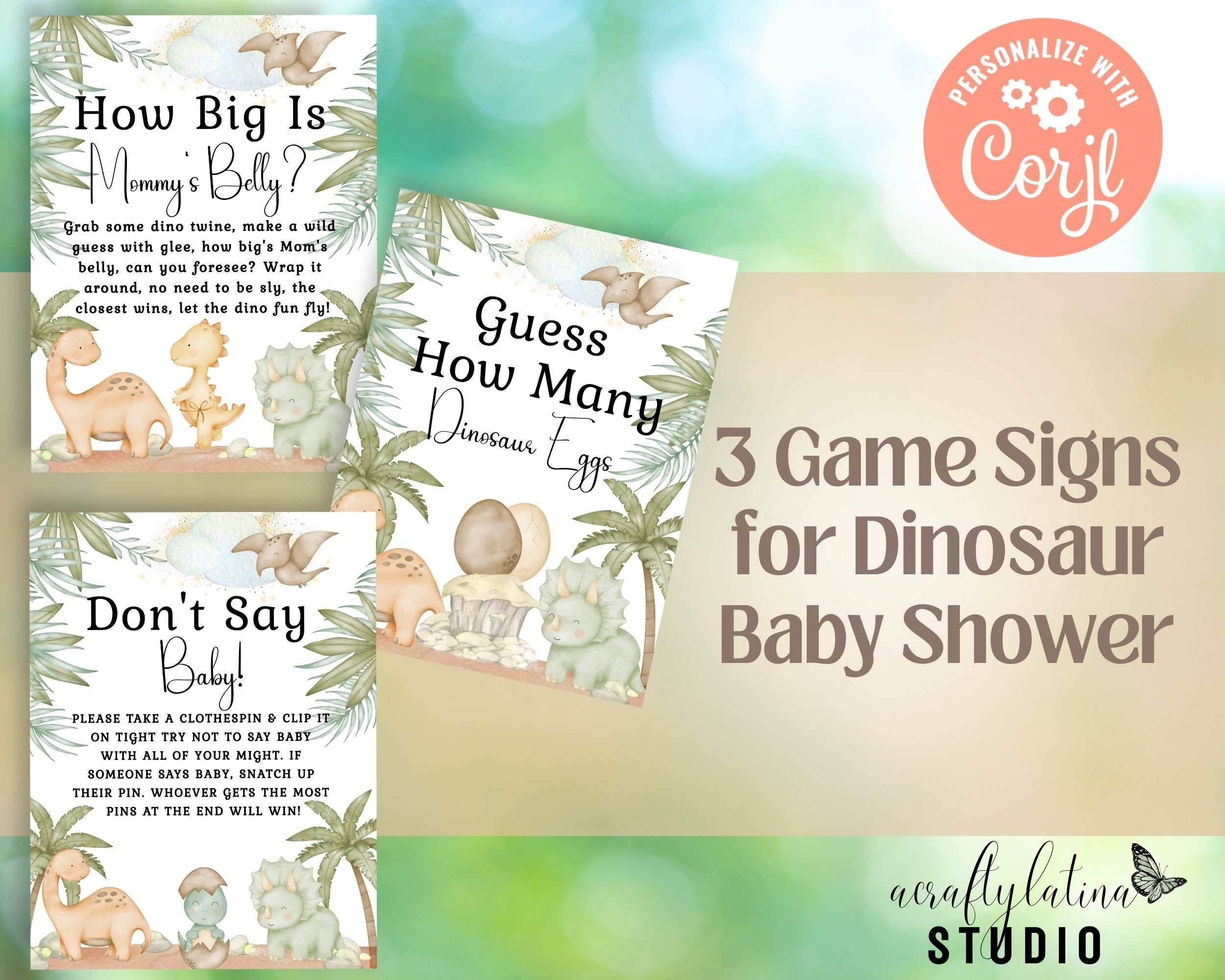 Guess How Many Dinosaur Eggs Game, How Big is Mommy's Belly Shower Game ...