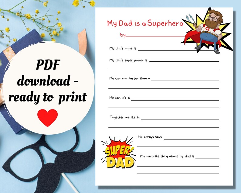 Superhero Father's Day Gift for Dad From Children - Etsy