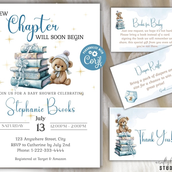 Book Themed Baby Shower Invitations - Etsy