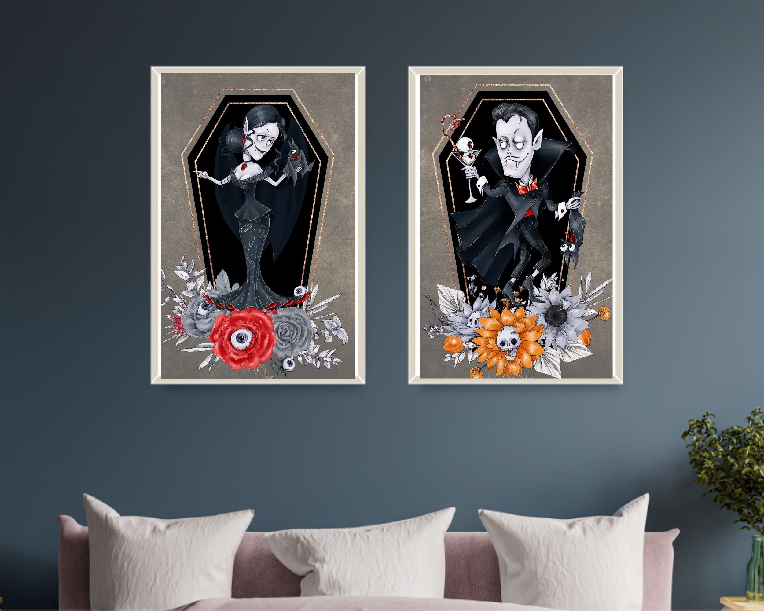 Halloween Printable Wall Art Decor | Vampire Decor - Etsy