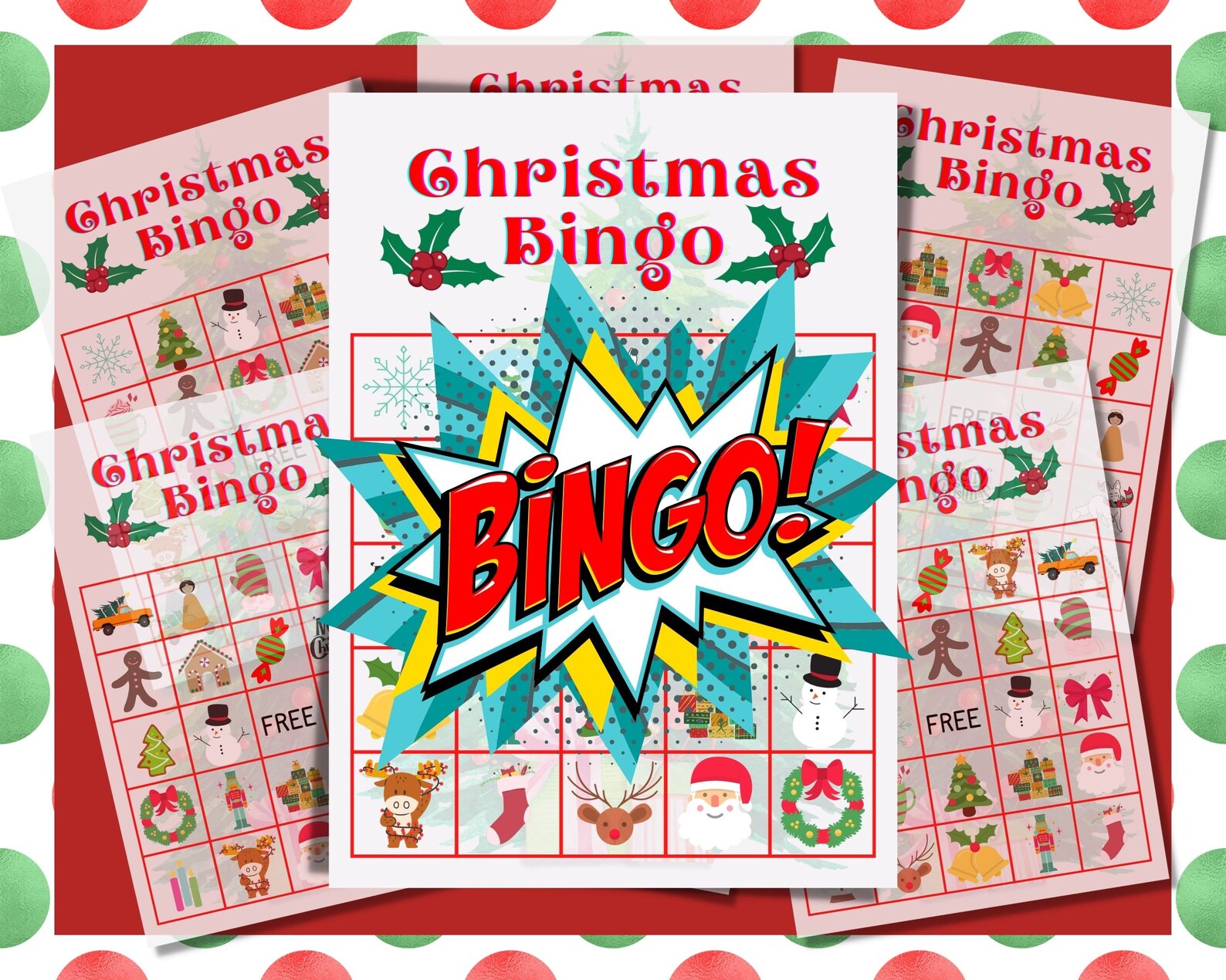 Christmas Bingo Family Game Night Party Game, Printable Christmas Bingo ...