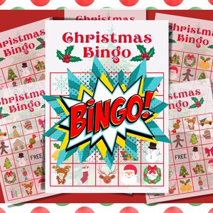 Christmas Bingo Family Game Night Party Game, Printable Christmas Bingo ...