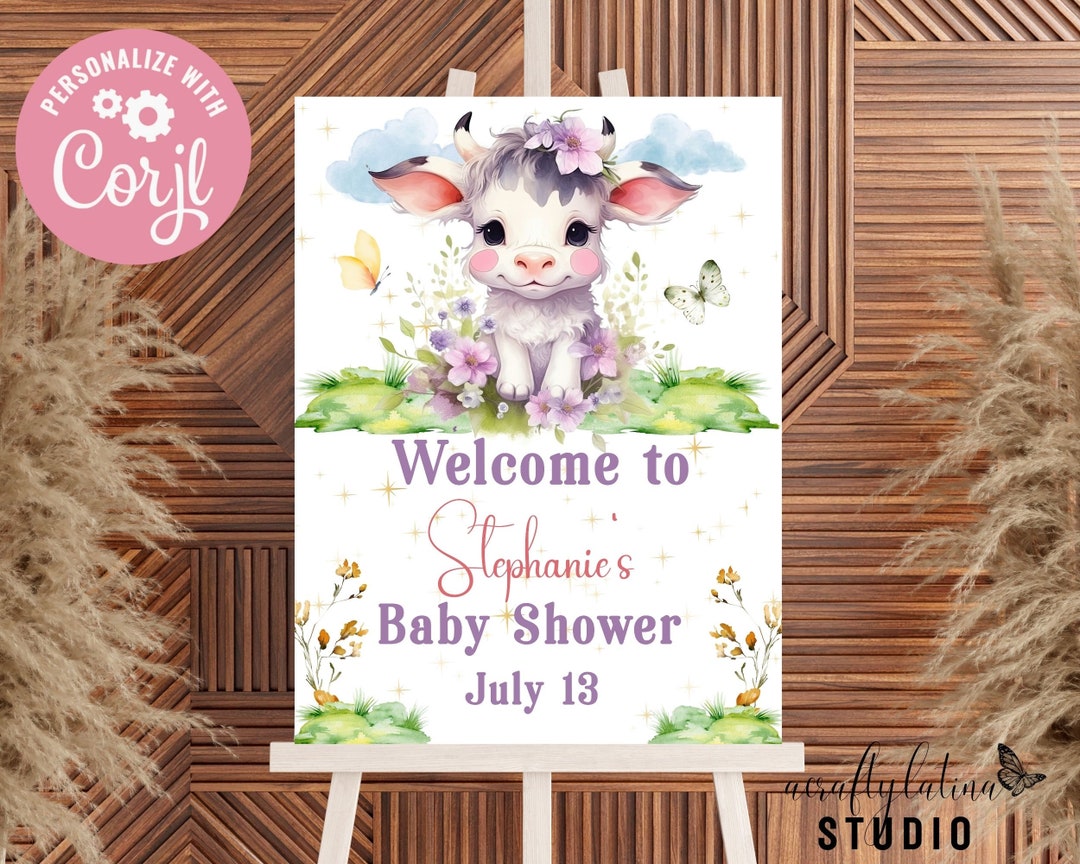 Holy Cow Baby Welcome Sign, Farm Animals Baby Shower, Barn Animals Baby ...