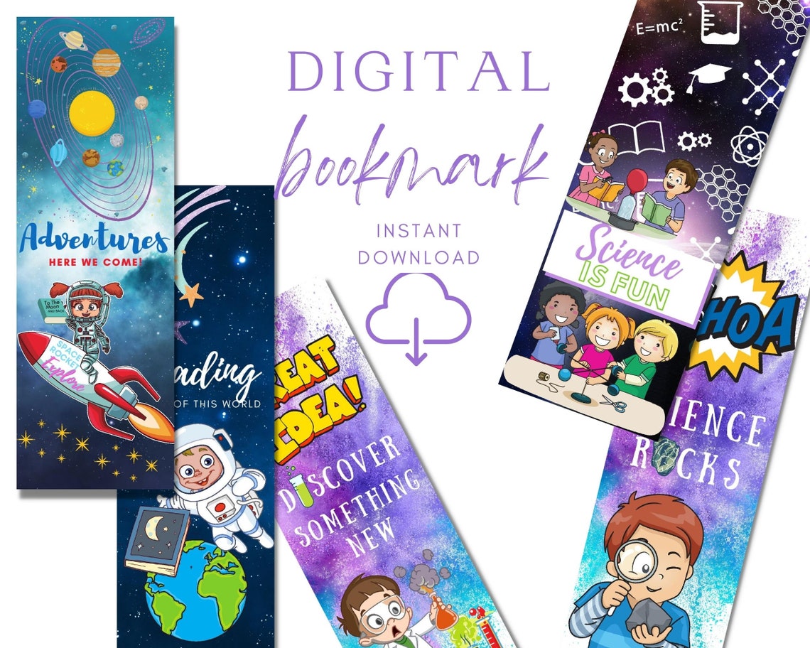 Printable Bookmarks With Science Theme - Etsy