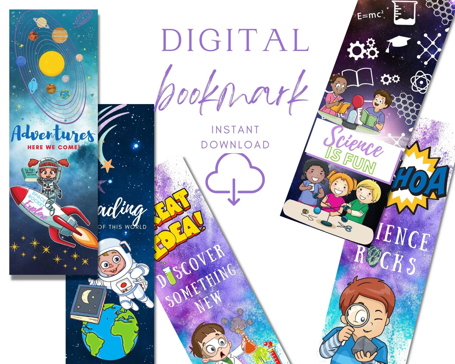 Printable Bookmarks With Science Theme - Etsy
