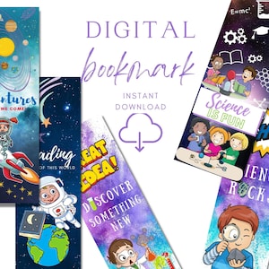 Printable Bookmarks With Science Theme - Etsy
