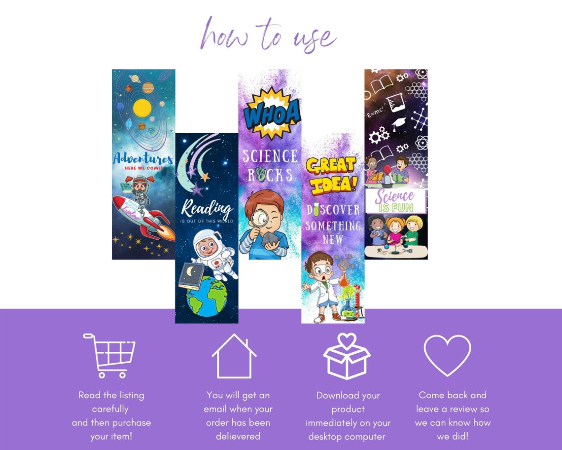 Printable Bookmarks With Science Theme - Etsy