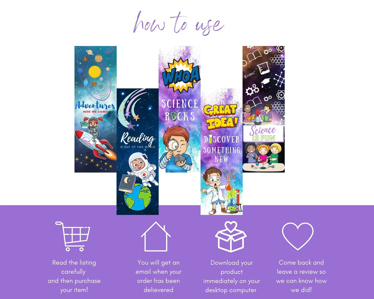 Printable Bookmarks With Science Theme - Etsy