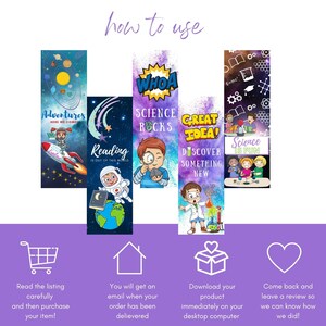 Printable Bookmarks With Science Theme - Etsy