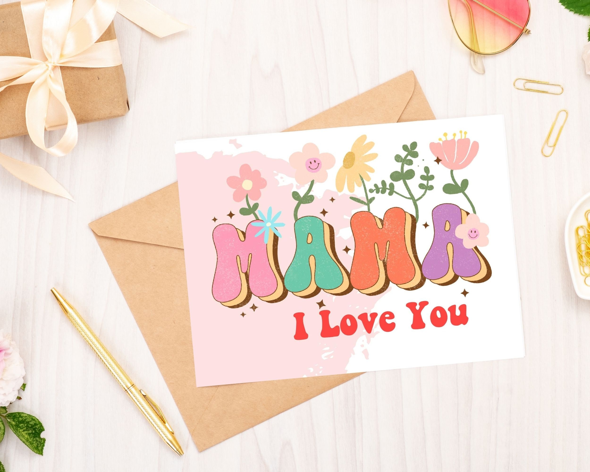 Mama I Love You, Printable Mothers Day Card, Mothers Day, Printable ...