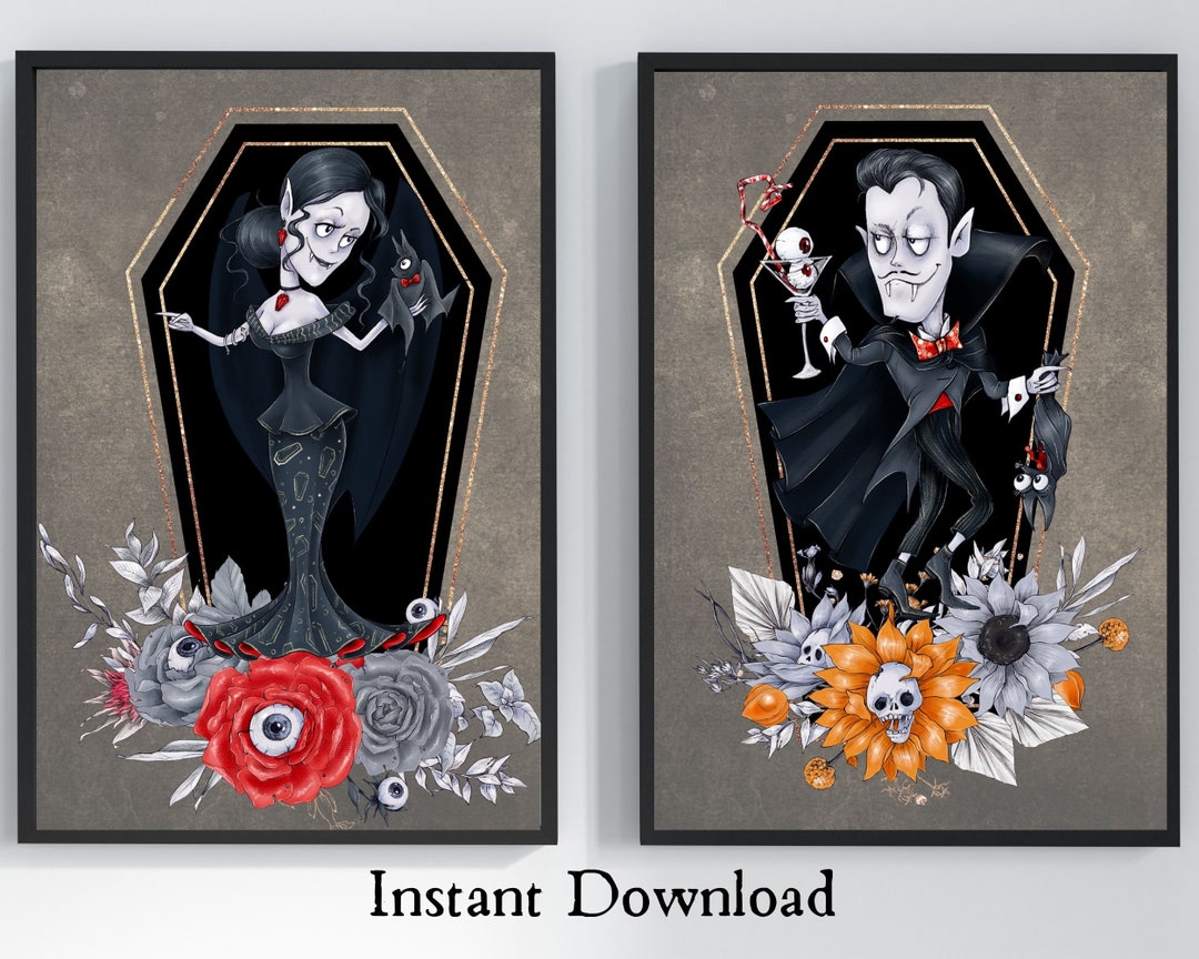 Halloween Printable Wall Art Decor | Vampire Decor - Etsy