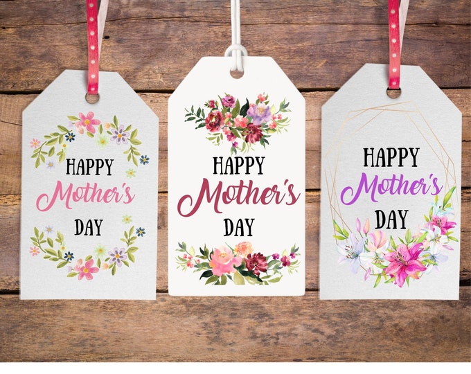 Cute Printable Mother's Day Gift Tag Bundle With Puns - PDF Digital ...