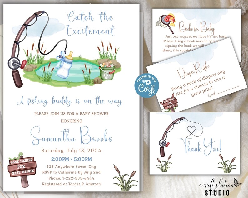 Fishing Baby Shower Invitation, A Little Fisherman is on the Way ...