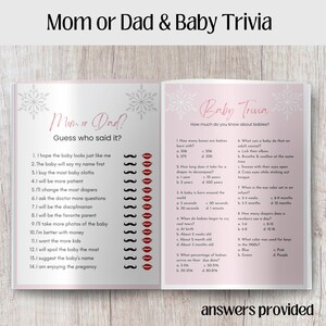 Printable Snowflake Baby Shower Games Booklet, Winter Wonderland Baby ...