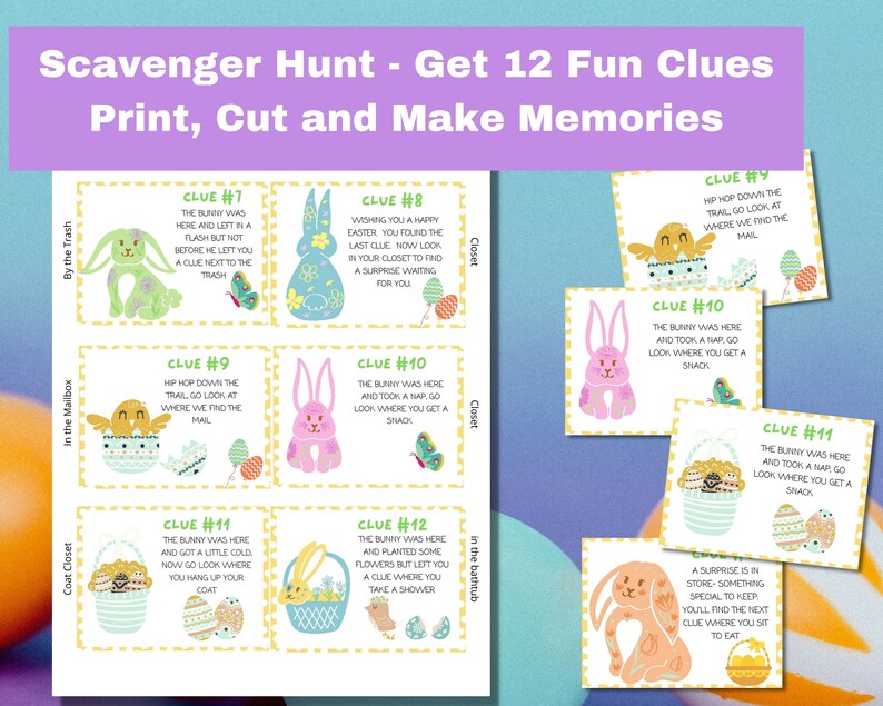 Easter Bunny SVG Scavenger Hunt for Kids Easter Activities - Etsy