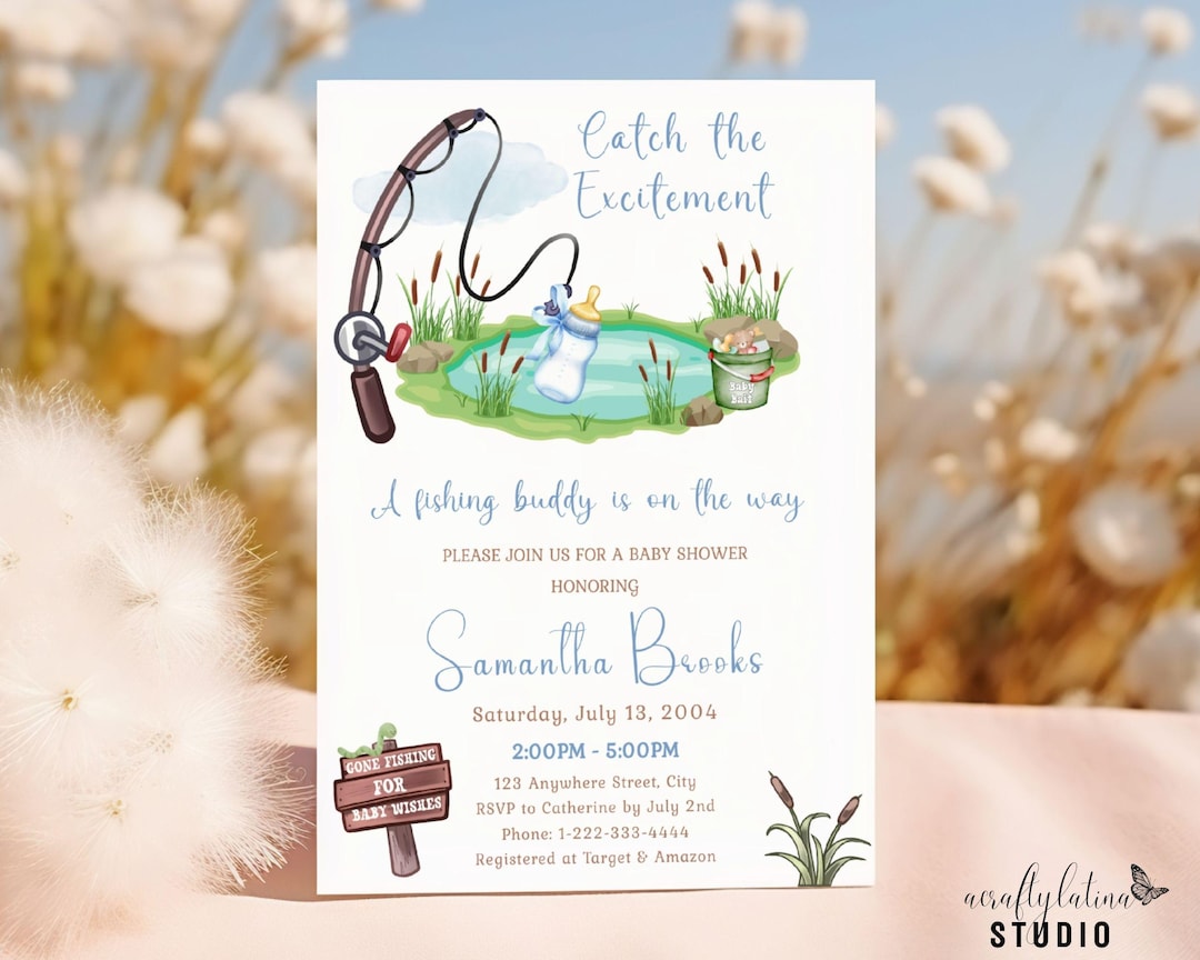 Fishing Baby Shower Invitation, A Little Fisherman is on the Way ...