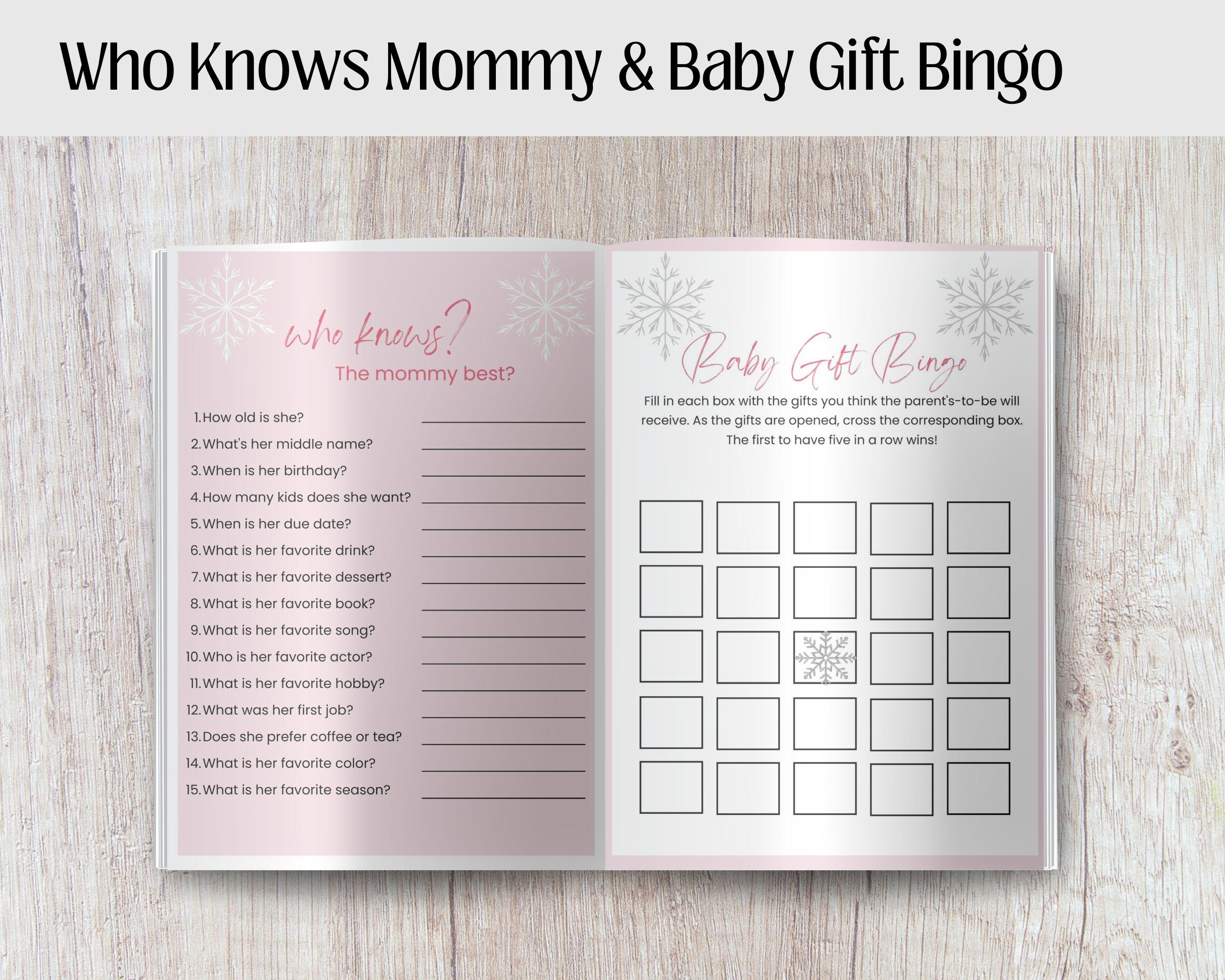 Printable Snowflake Baby Shower Games Booklet, Winter Wonderland Baby ...