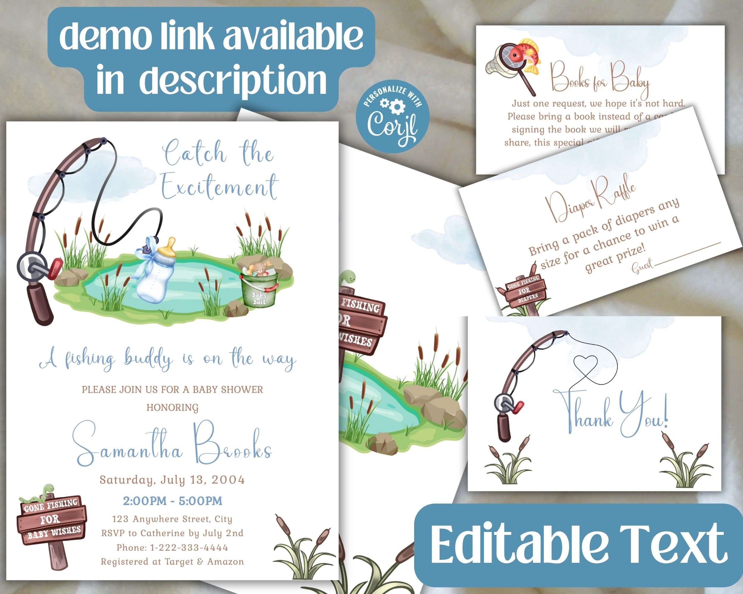 Fishing Baby Shower Invitation, A Little Fisherman is on the Way ...
