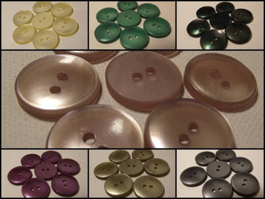 10 Translucent BUTTONS 18 Mm Purple or Yellow or Brown or Pink or Green ...