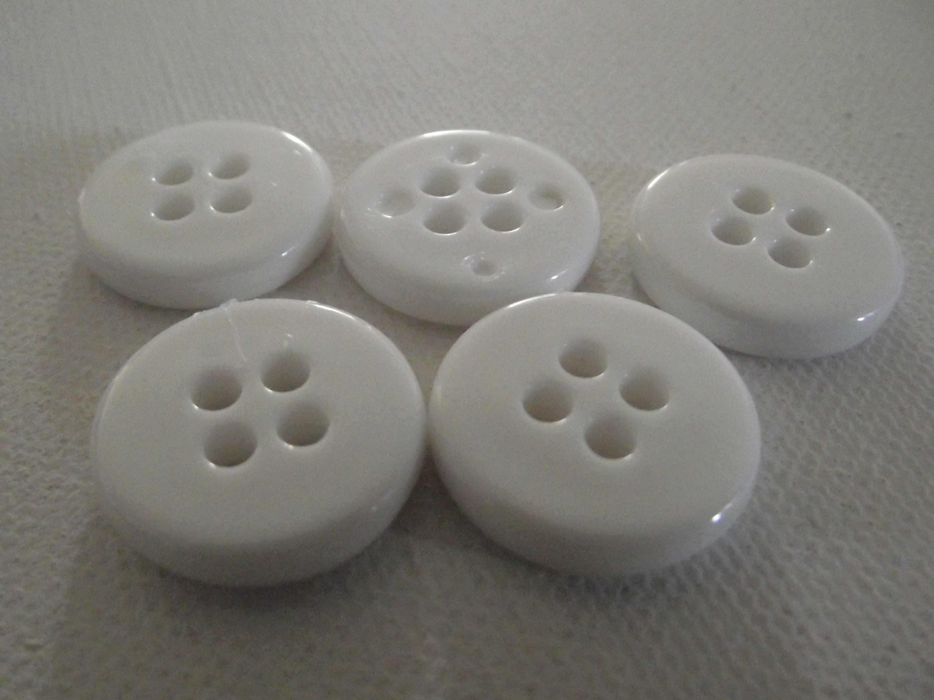 5 Thick BUTTONS 20 Mm 4 Large Orange or White Holes Flat Top - Etsy UK