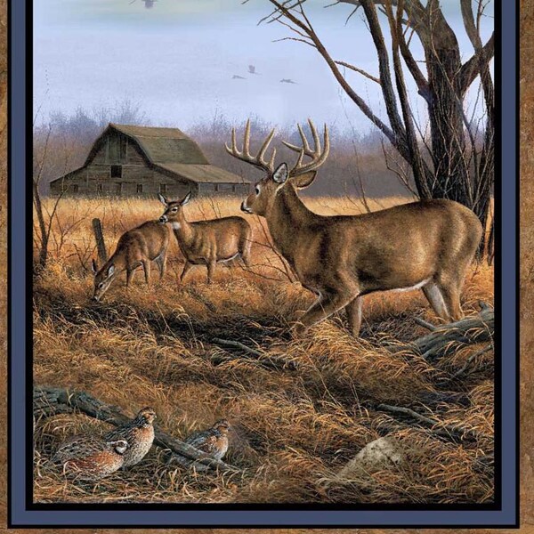 Deer Panel Fabric - Etsy