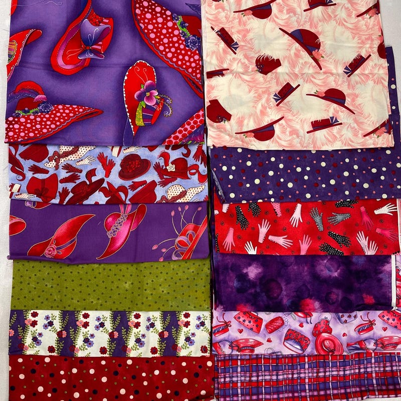 Red Hat Society Fabric - Etsy