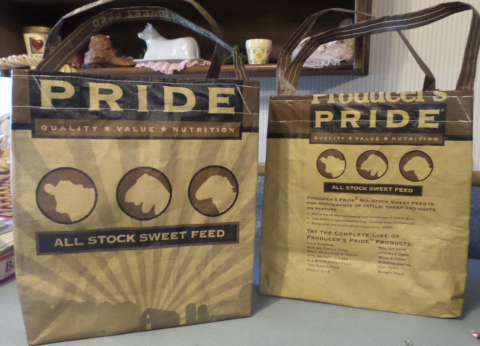 Repurposed Feed Bag Tote, Handy Tote, Recycled From Feed Bag, Perfect ...