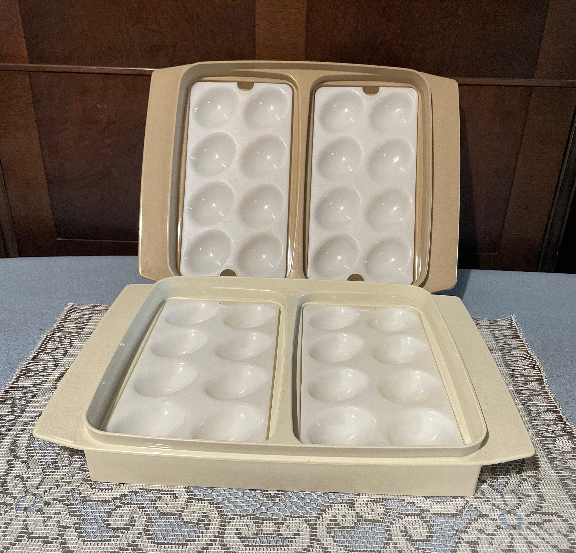 Vintage Tupperware Egg Servers, Choose From Tan or Cream Colored ...