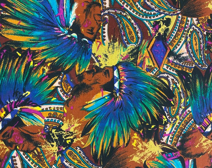 Bright Colorful Indian Print Fabric, Southwestern Design, Limited ...