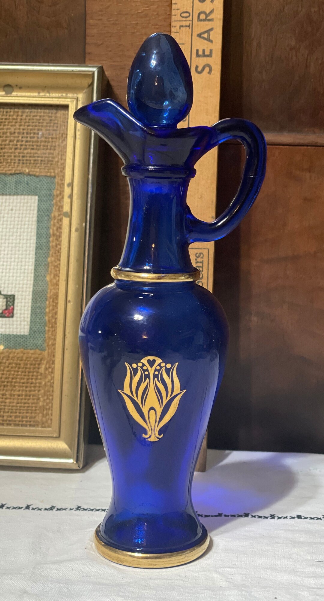 Vintage AVON Blue Cobalt Blue Cruet. Preowned - Etsy