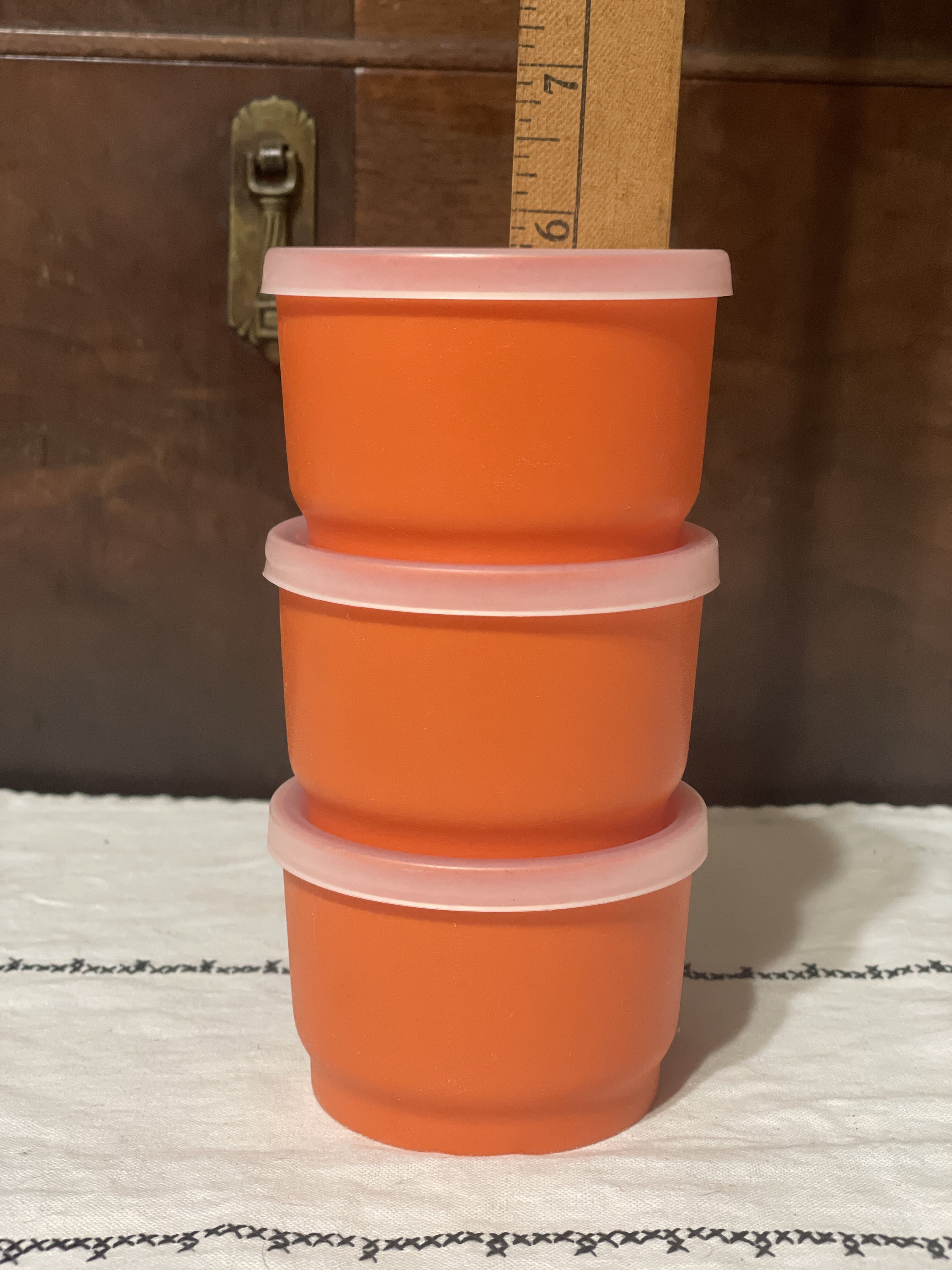 Vintage Tupperware Mini Size Orange Storage Containers With Lids, 70s ...