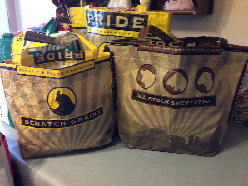 Repurposed Feed Bag Tote, Handy Tote, Recycled From Feed Bag, Perfect ...
