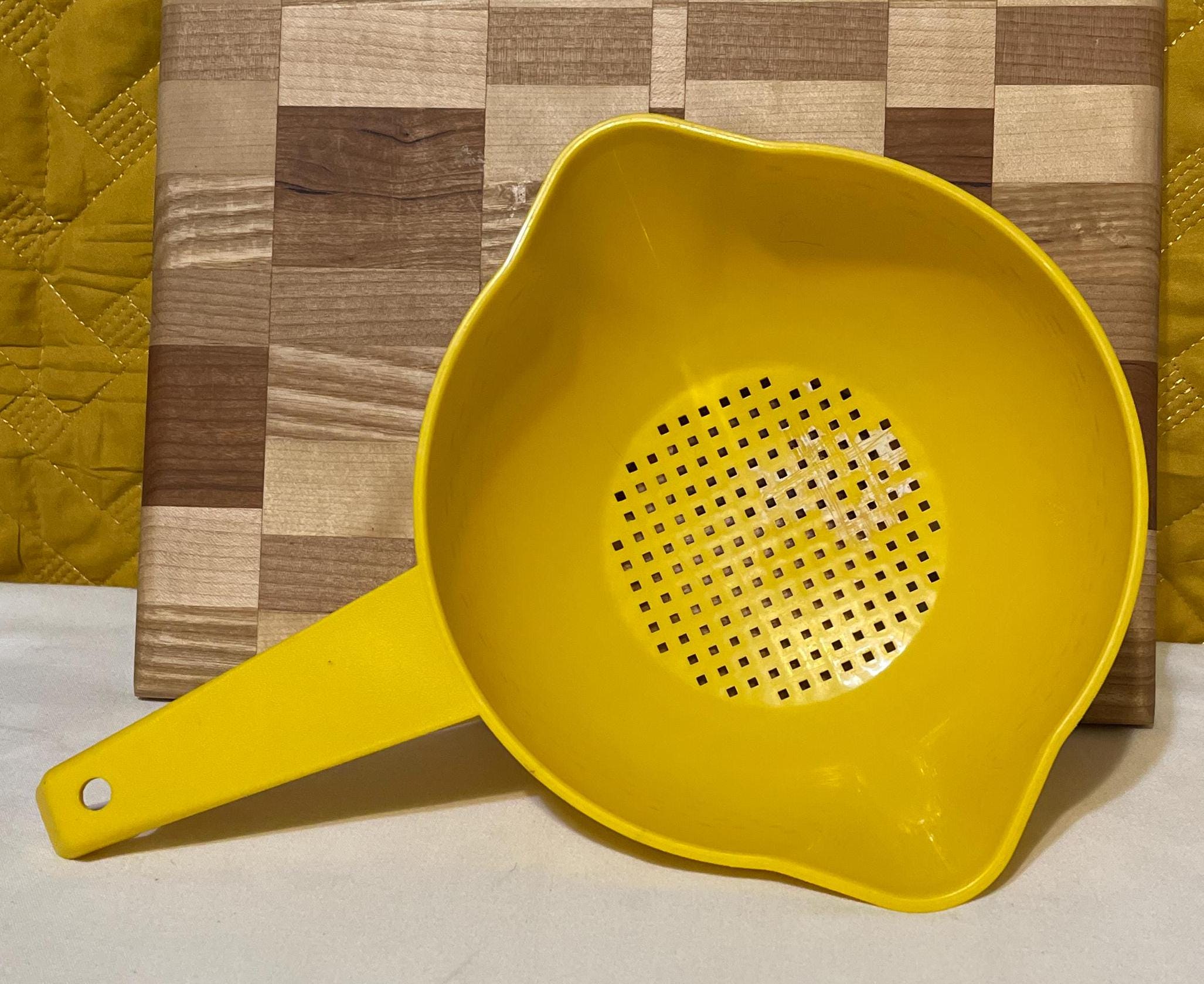 Vintage Tupperware Strainer With Handle, Yellow, Preowned in Very Good ...