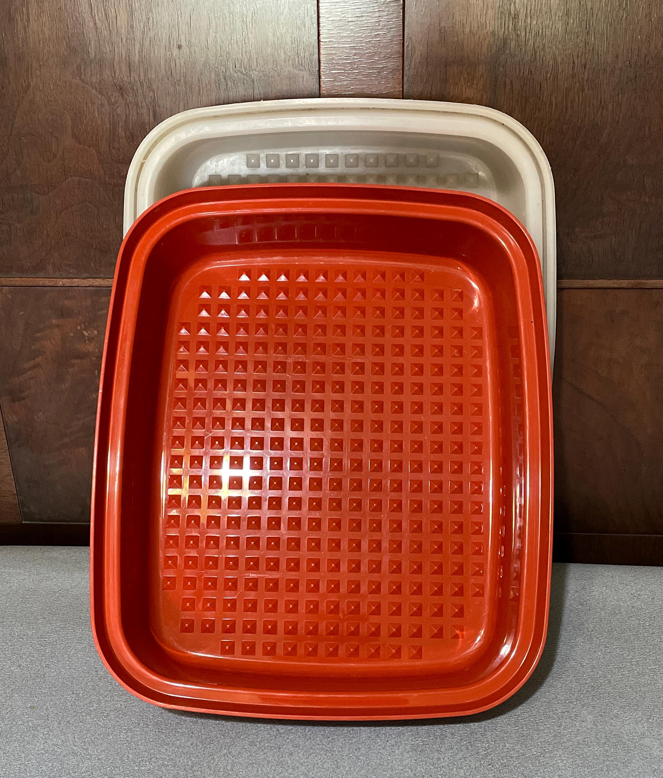 Vintage Tupperware Meat Marinate Oblong Storage Keeper, Paprika Red ...