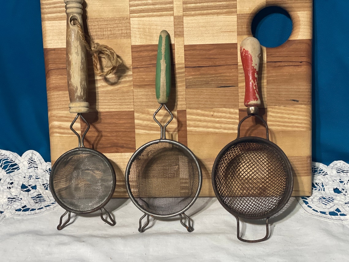 Vintage Small Sifters With Wooden Handles Selections Are - Etsy
