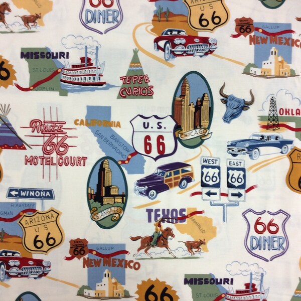 Route 66 Fabric - Etsy
