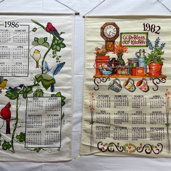 Vintage Cloth Calendars - Etsy