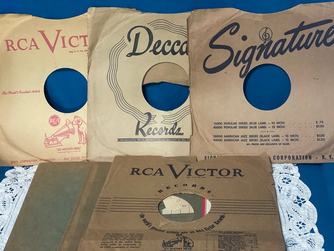 Collection of 6 Vintage 10” Vinyl Record Sleeves, Assorted. SLEEVES ...