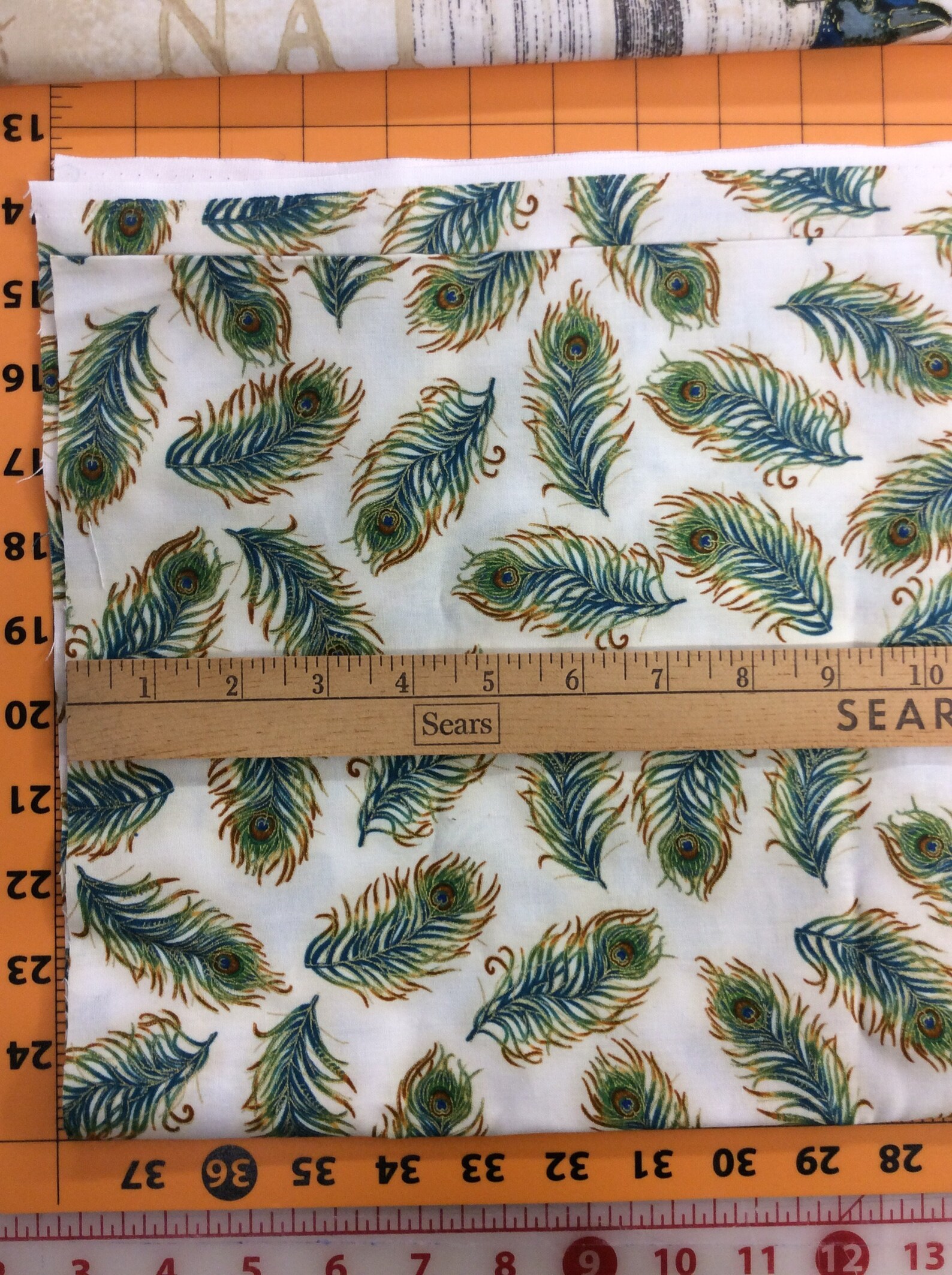 Beautiful Metallic Peacock fabric panel Peacock feathers | Etsy