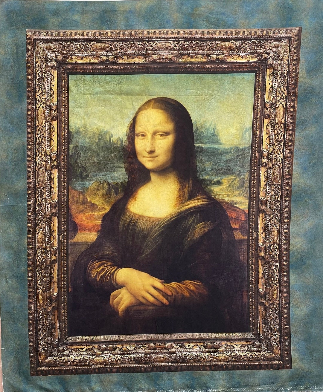 Fabric Panel 'mona Lisa' Fabric Panel, Quilting Fabric, 100% Cotton ...