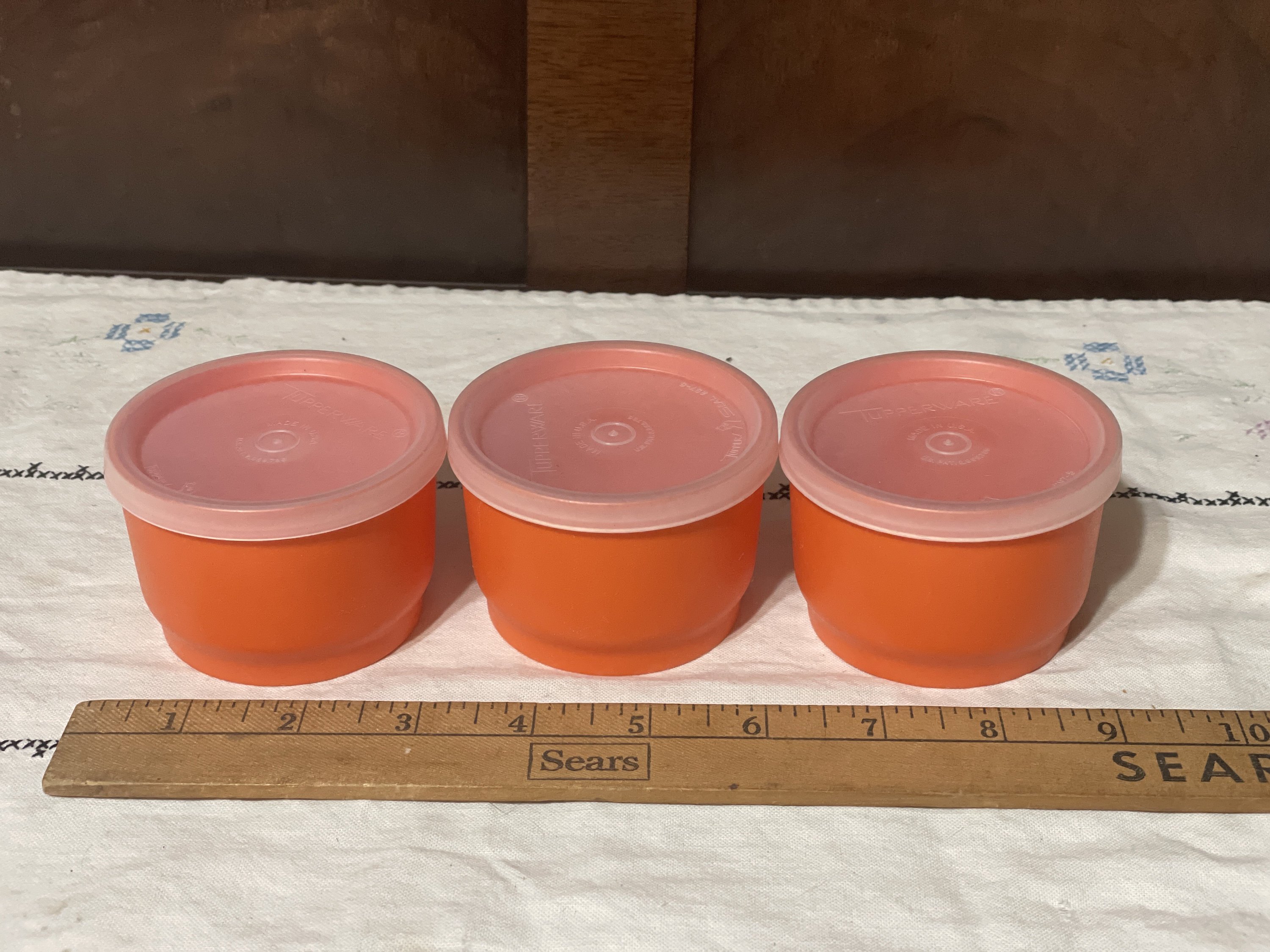 Vintage Tupperware Mini Size Orange Storage Containers With - Etsy