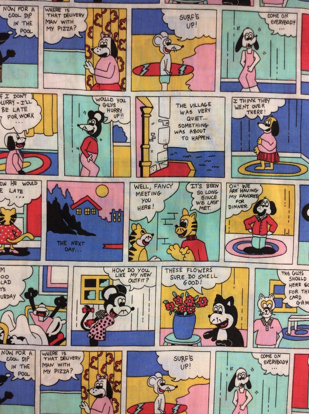 Comic Strip Fabric, Newspaper Comics, Novelty Print, Fat Quarters, or ...
