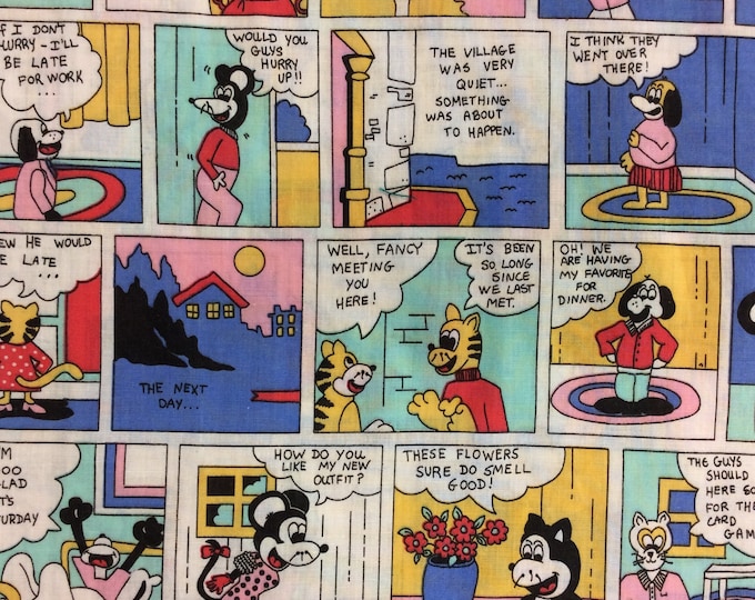 Comic Strip Fabric, Newspaper Comics, Novelty Print, Fat Quarters, 100% ...