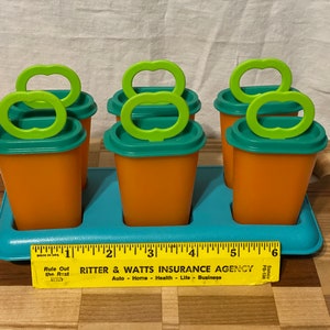 Vintage Tupperware Popsicle/ Frozen Ice Tups, Set of 6 With Tray, 90s ...
