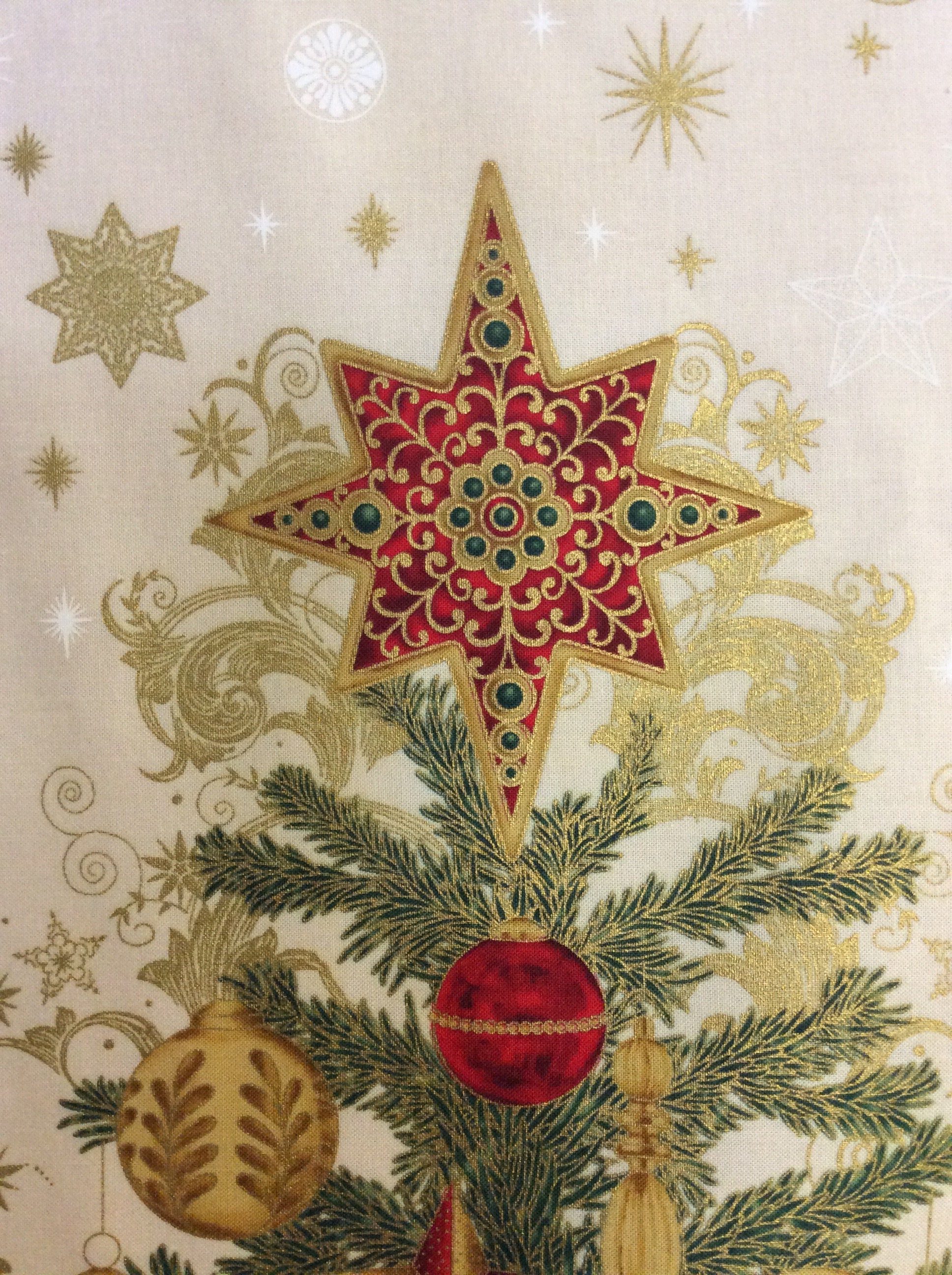 Winters Grandeur Christmas Tree Panel Metallic matching - Etsy.de