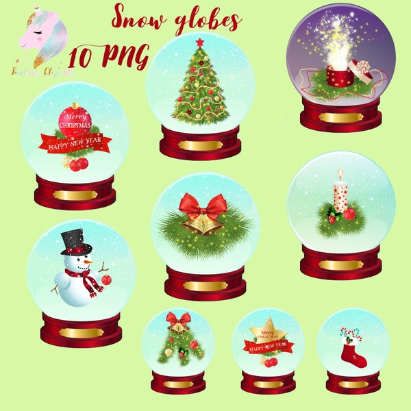Snow Globes Clipart - Etsy