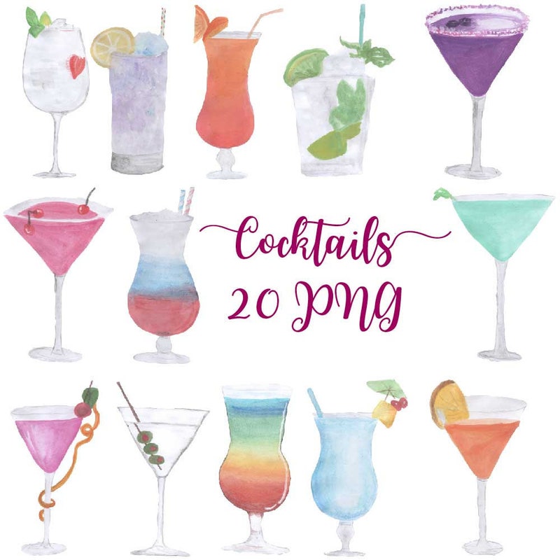 Cocktail Clip Art - Etsy